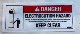 EE 1063 Danger Electrocution Hazard Decal – Energized Engines